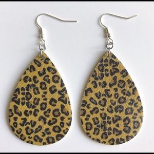 Jewelry | Leopard Print Tear Drop Earrings | Poshmark